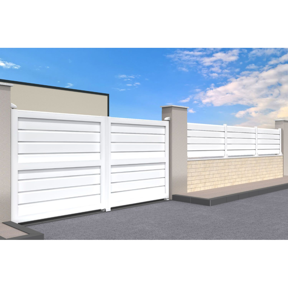 Cancello a battente a due ante in alluminio PRIVACY di RIRI